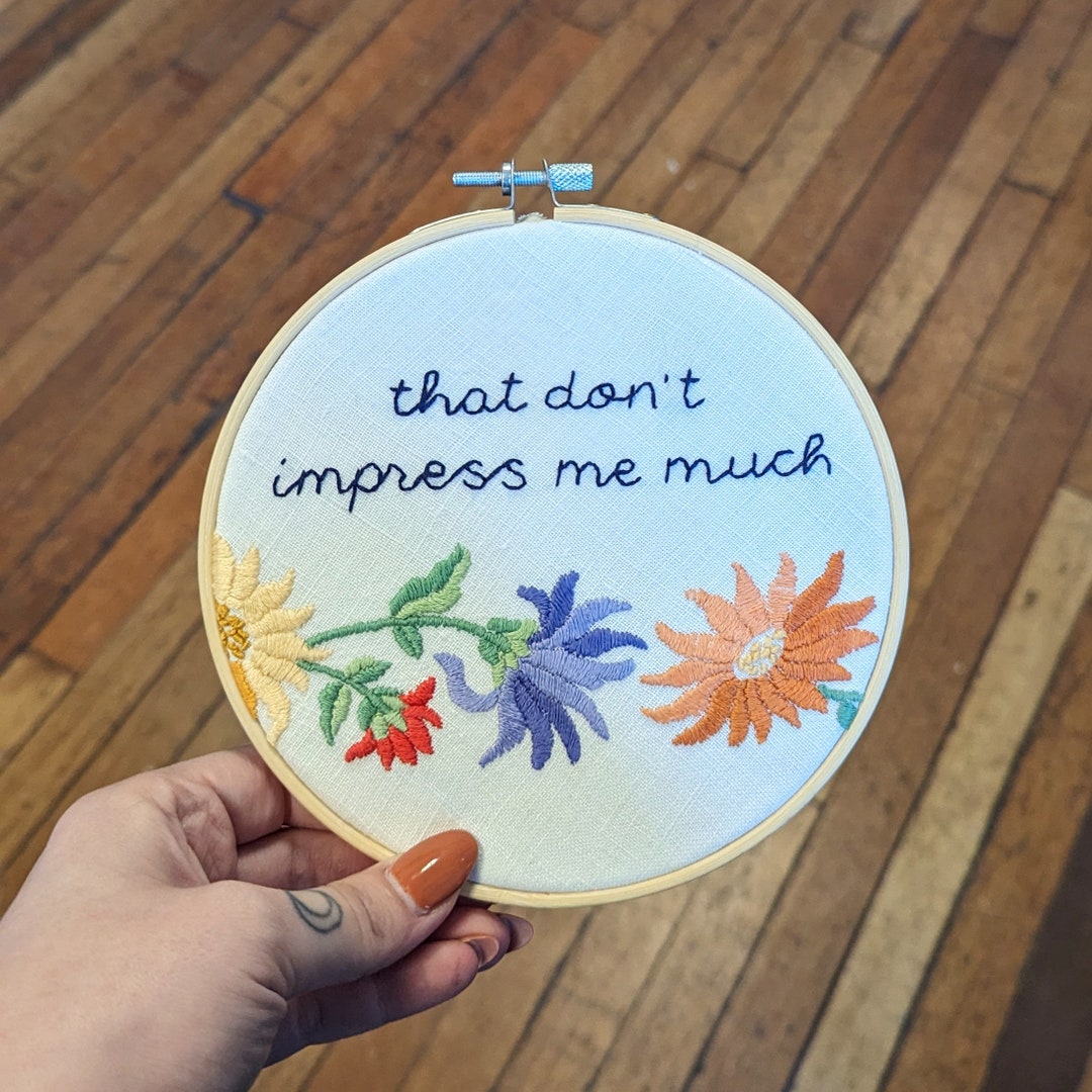Hand Embroidered Hoop Art Shania Twain Lyrics - Etsy