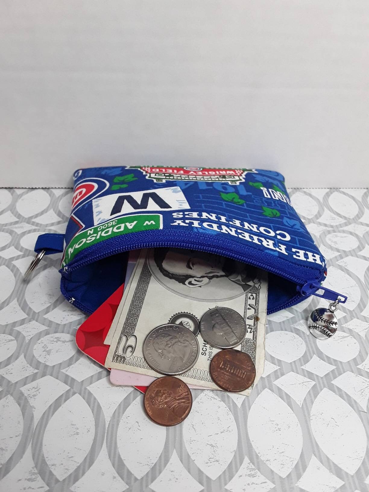 Chicago Cubs MLB Stadium Logo Inspired Coin Bag Coin Purse Key Chain ...