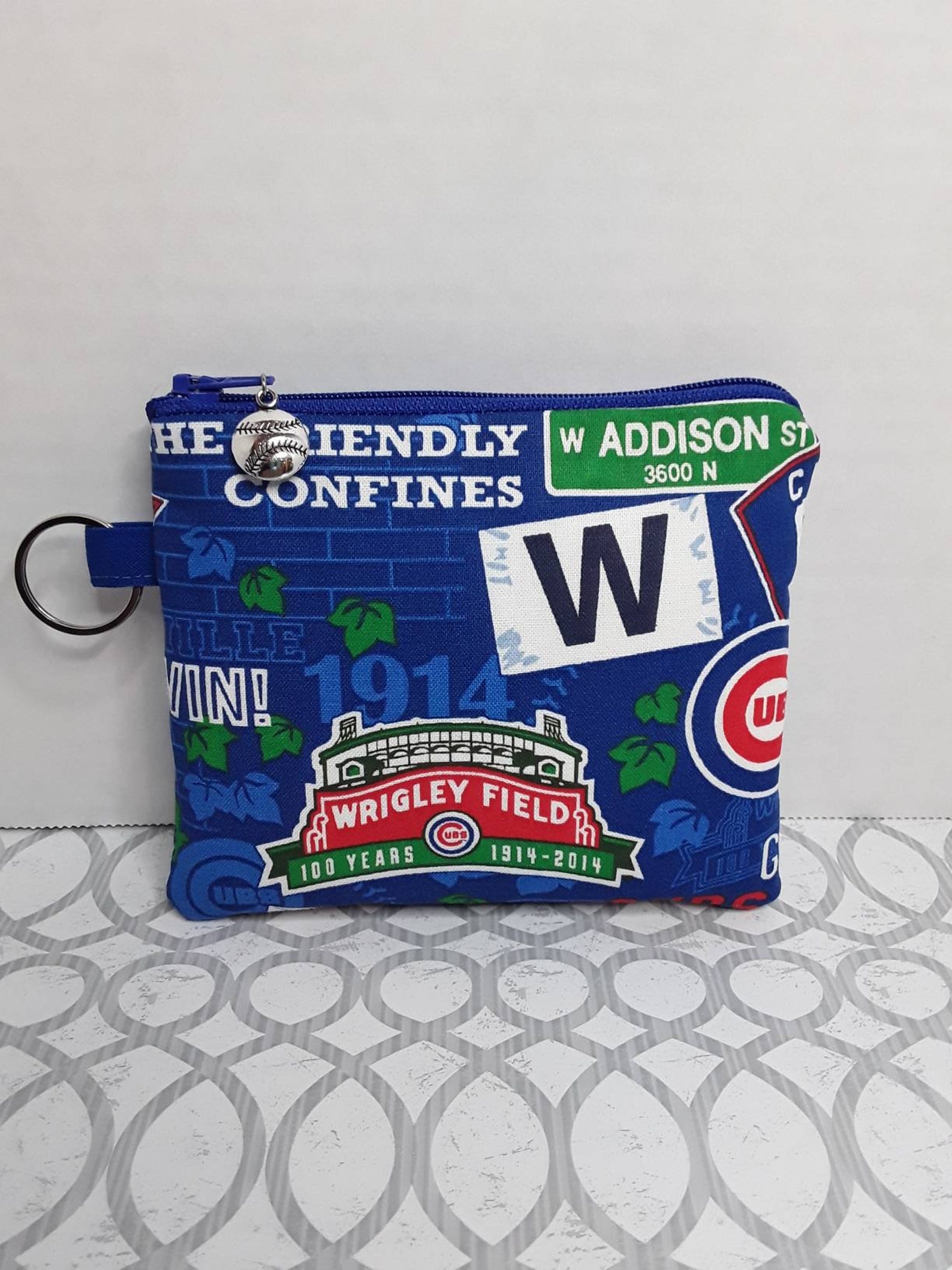 Chicago Cubs MLB Stadium Logo Inspired Coin Bag Coin Purse Key Chain ...