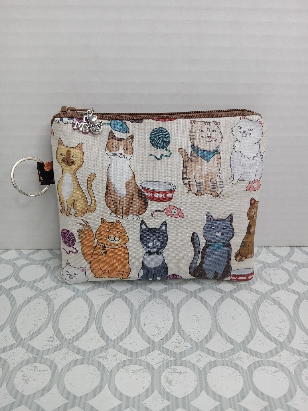 Happy Cats Handmade Inspired Cotton Fabric Coin Bag/key Chain/ Gift ...