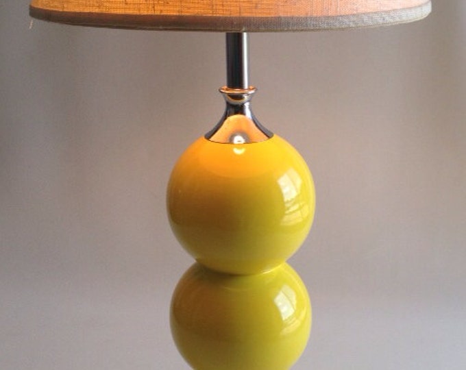 Mid Century Yellow and Chrome Ball Lamp - Etsy