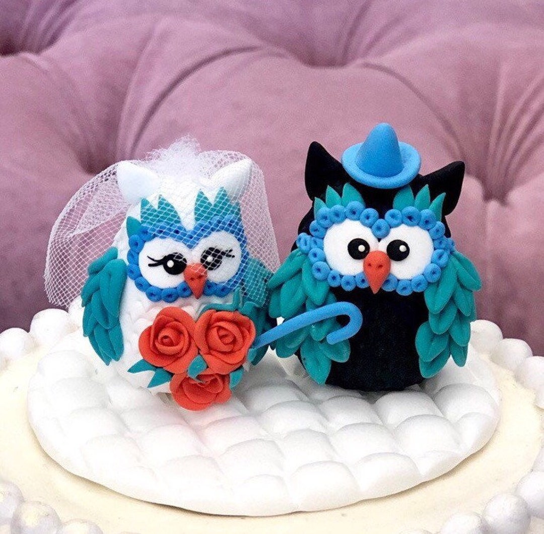 Cake Topper, Owl Cake Topper, Birthday Cake Topper With Owl Pair ...