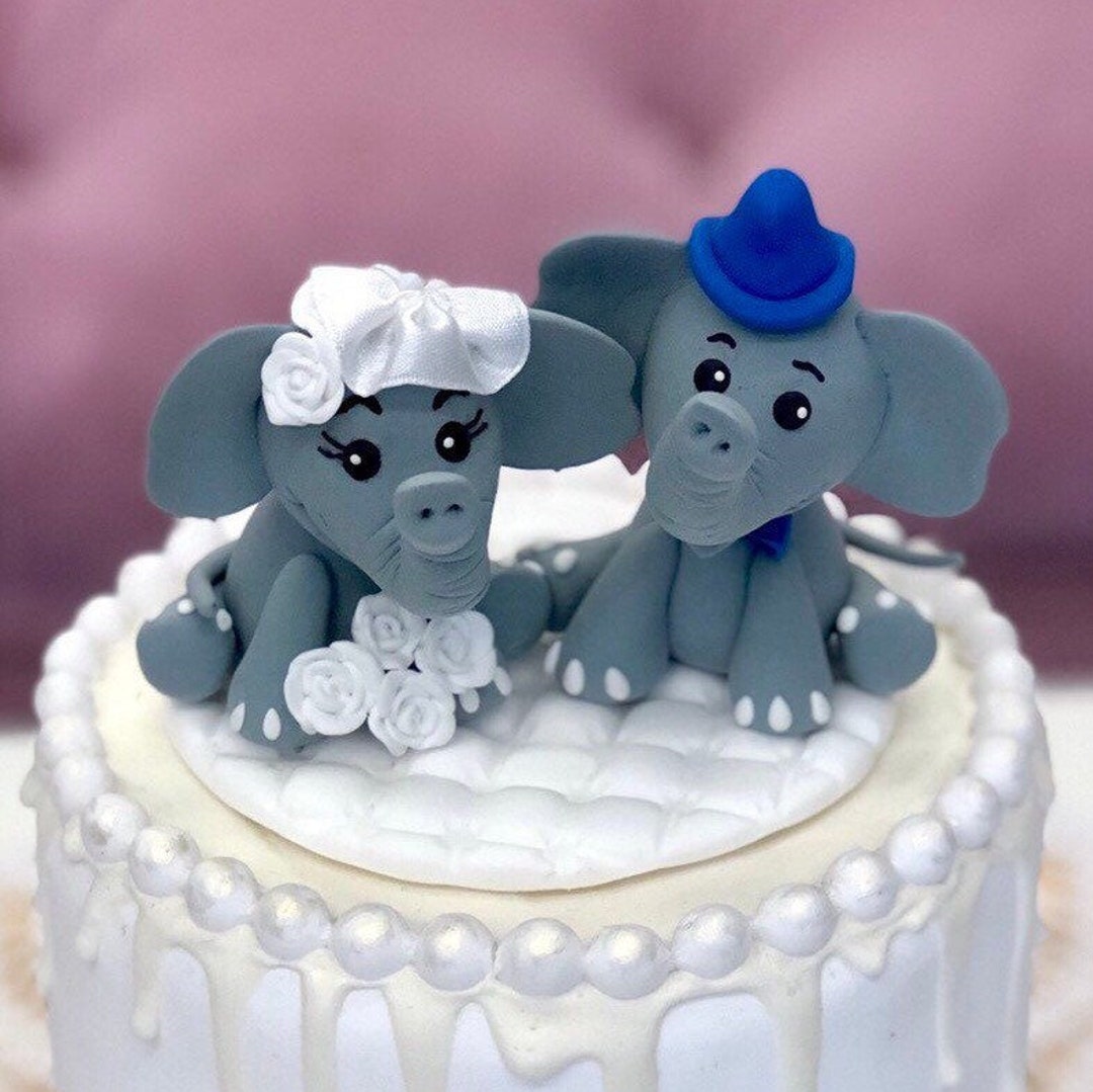 Cake Topper, Elephant Cake Topper, Birthday Cake Topper With Elephants ...