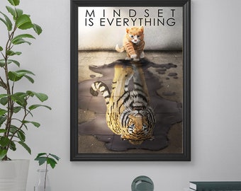 Mindset Cat Poster - Etsy