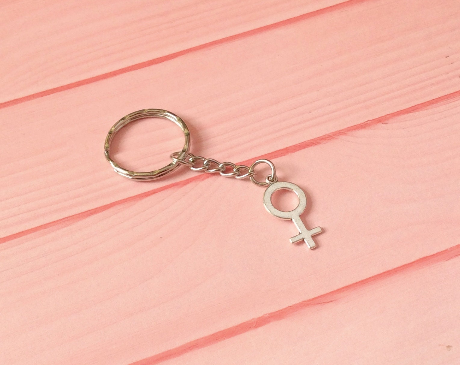 Feminist Keyring Keychain Female Symbol Accessory Girl Power Keyring ...