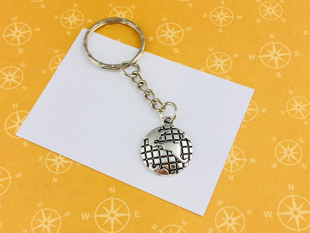 Globe Keychain, Planet Earth Keychain, Travel Bag Charm, Cute Gift for ...