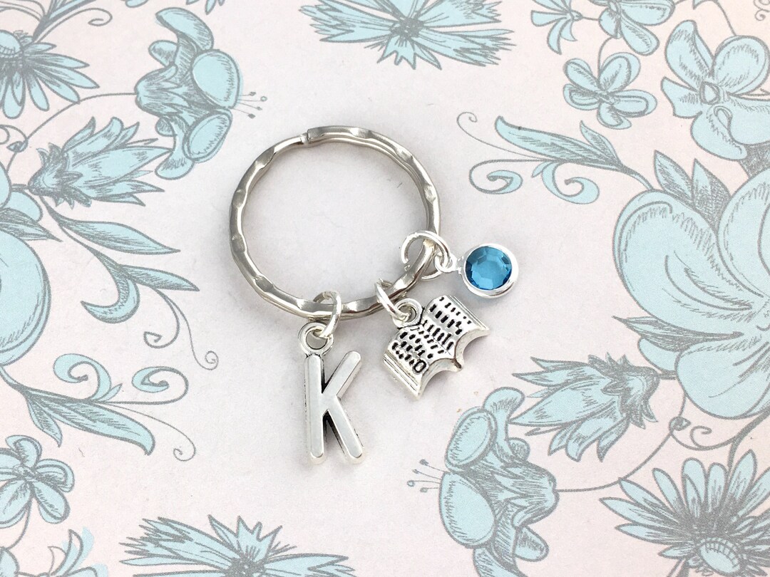 Personalised Book Keyring, Book Lover Gift, Bookworm Keyring, Book ...