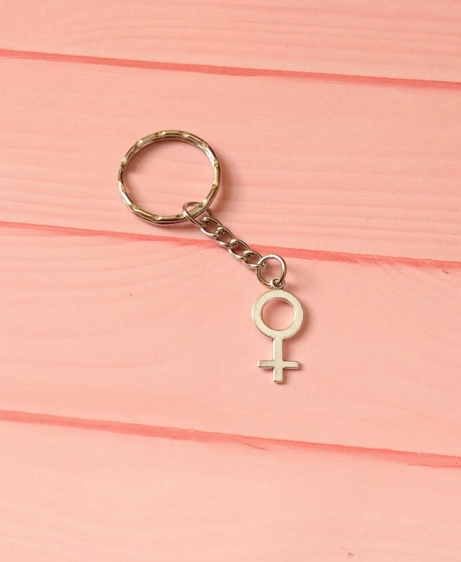 Feminist Keyring Keychain Female Symbol Accessory Girl Power Keyring ...