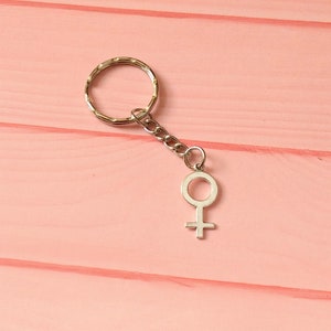Feminist Keyring Keychain Female Symbol Accessory Girl Power Keyring ...