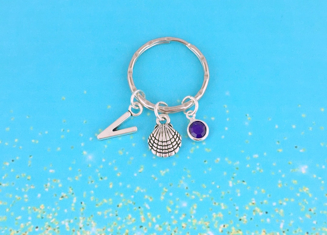 Personalised Clam Shell Keyring, Seashell Keyring, Sea Shell Keychain ...