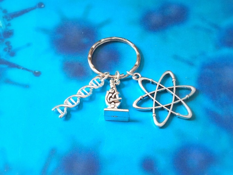 Science Keyring Science Keychain DNA Keyring Scientist - Etsy