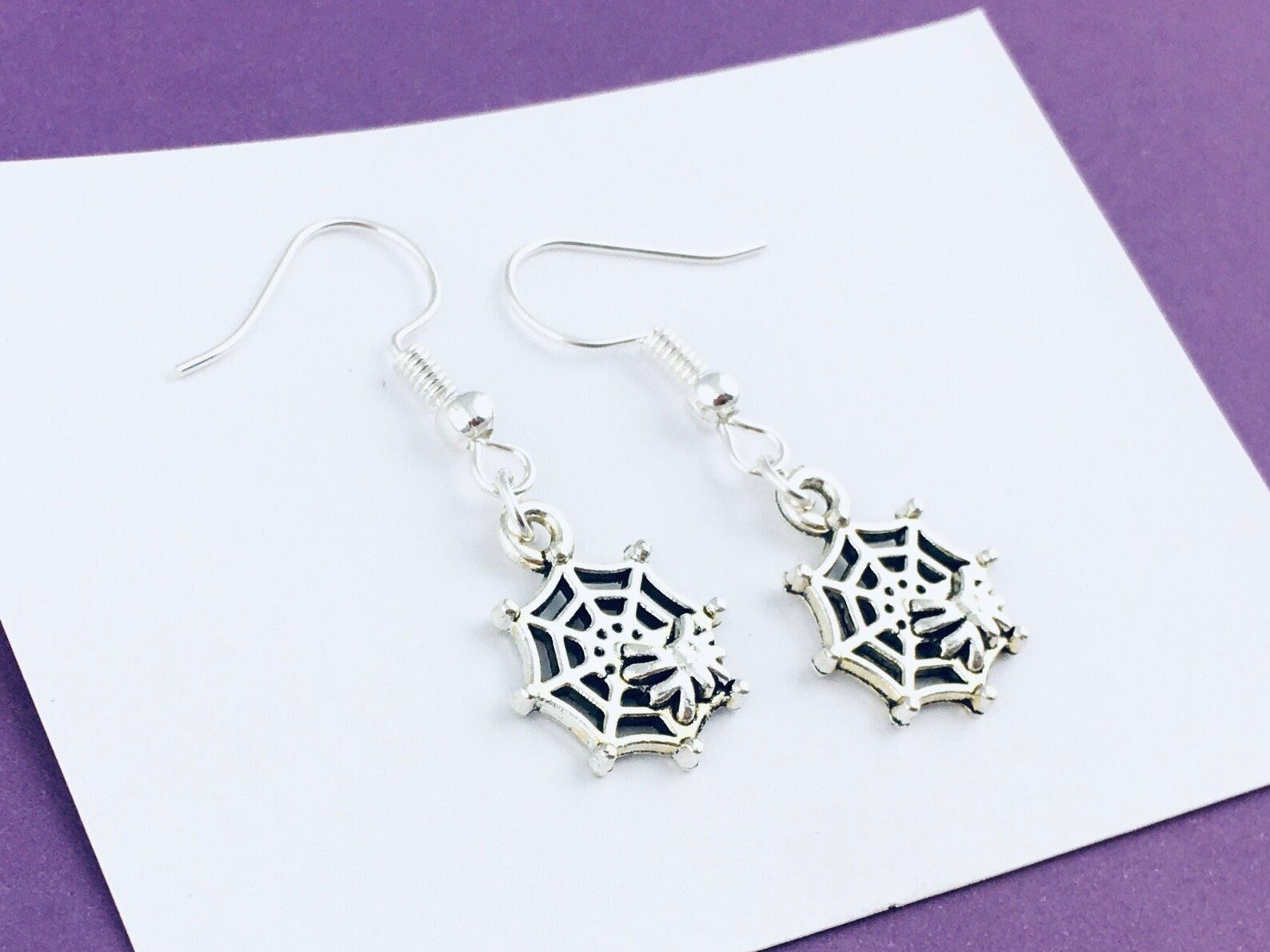 Spider Web Earrings, Cobweb Jewelry, Quirky Earrings, Horror Jewellery ...