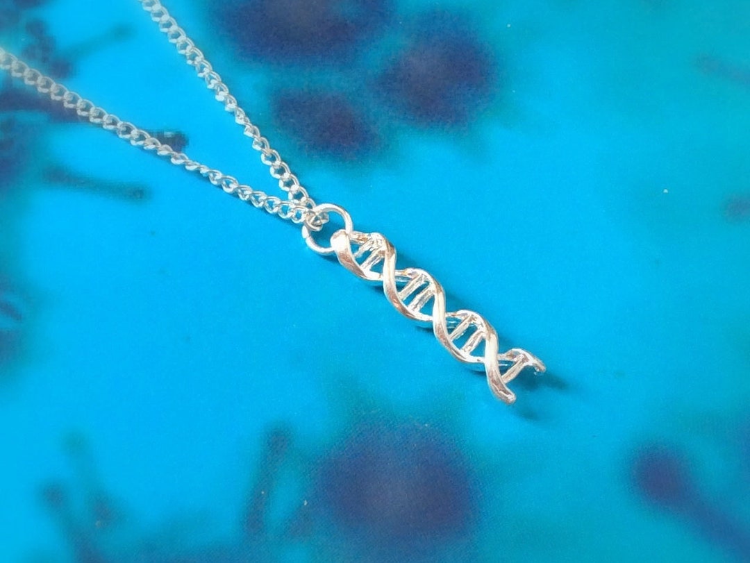 DNA Necklace – Silver – Biology Teacher Gift, Science Scientist Gift ...