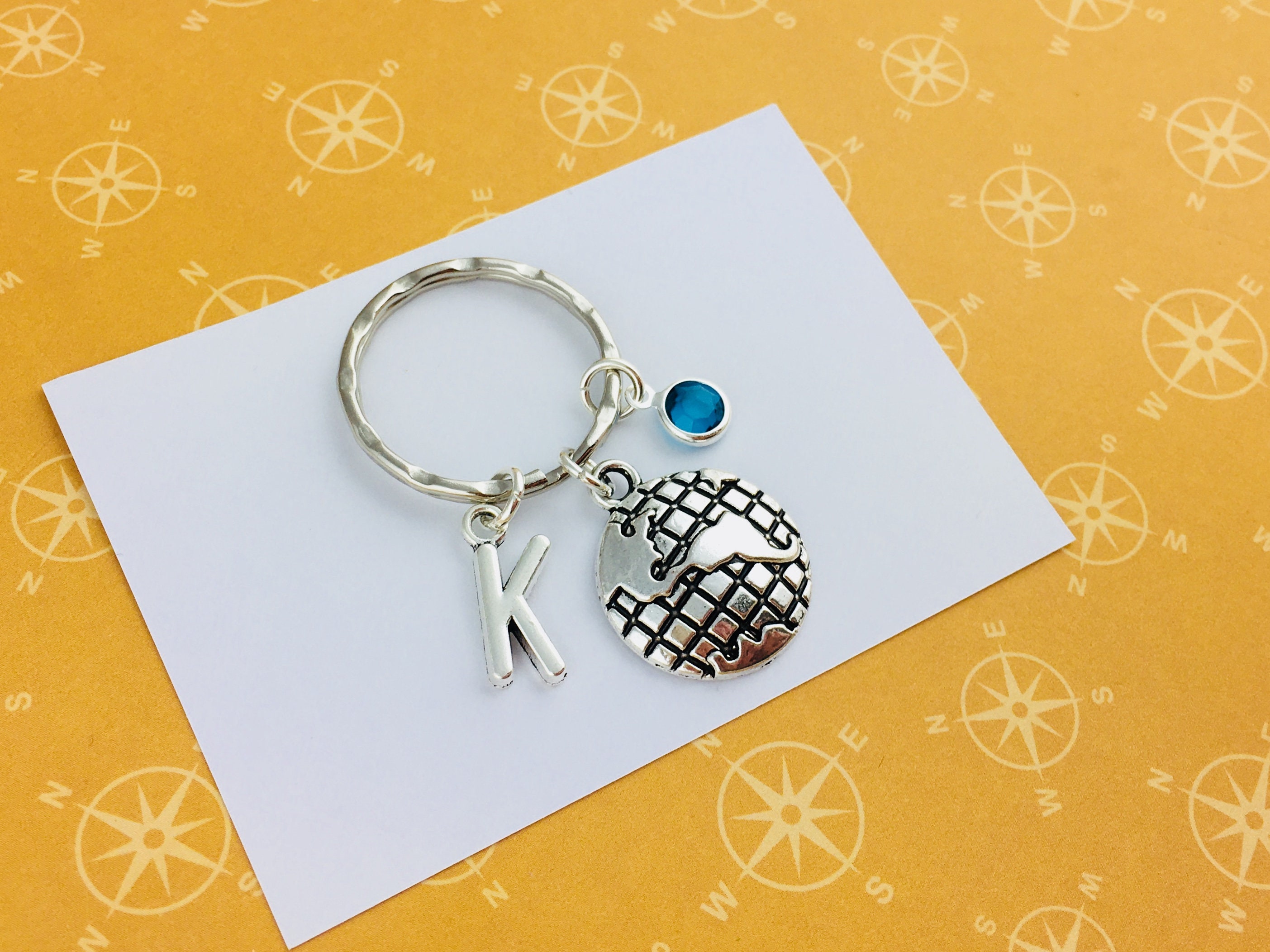 Planet Earth Keyring Personalised Gift for Him Globe | Etsy