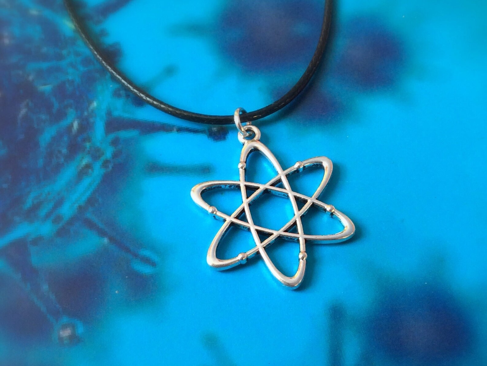 Atom Necklace Science Necklace Scientist gift Back to | Etsy