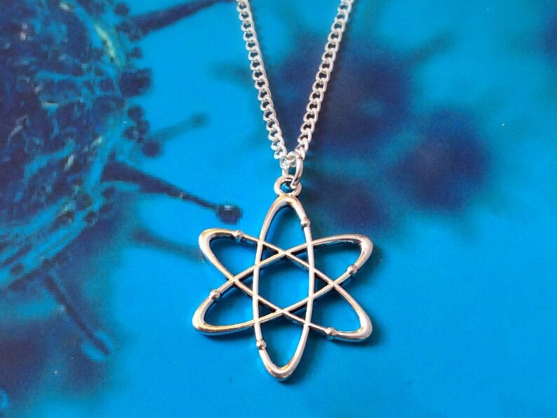 Atom Necklace Science Necklace Scientist gift Back to | Etsy