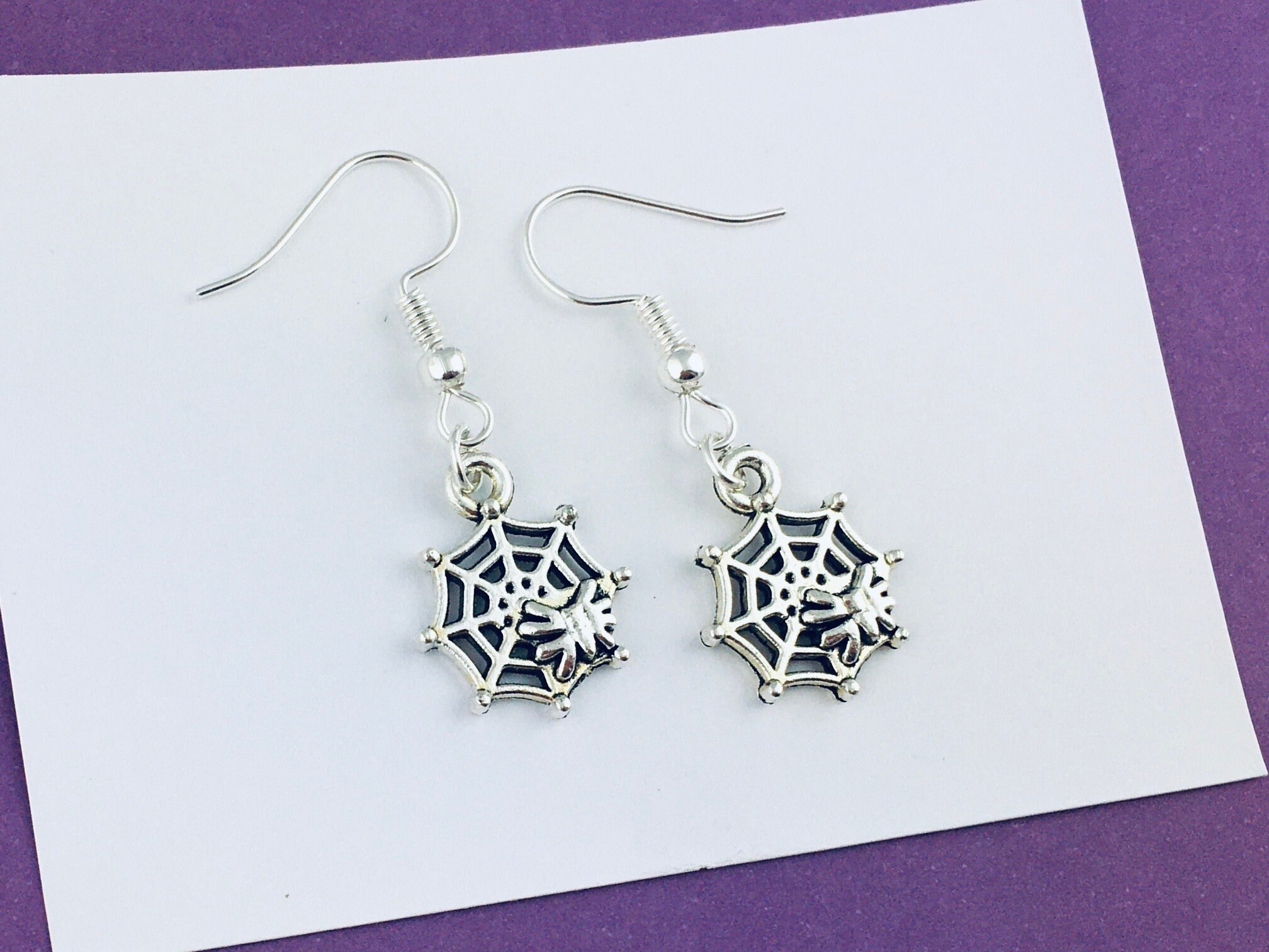 Spider Web Earrings, Cobweb Jewelry, Quirky Earrings, Horror Jewellery ...