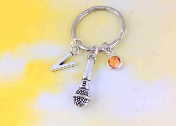 Personalised Microphone Keyring Custom Microphone Keychain | Etsy