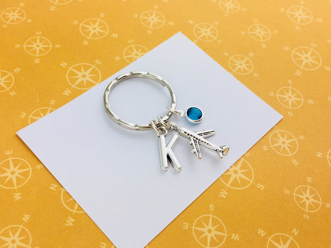 Personalised Airplane Keyring, Pilot Gift, Traveller Gift for ...