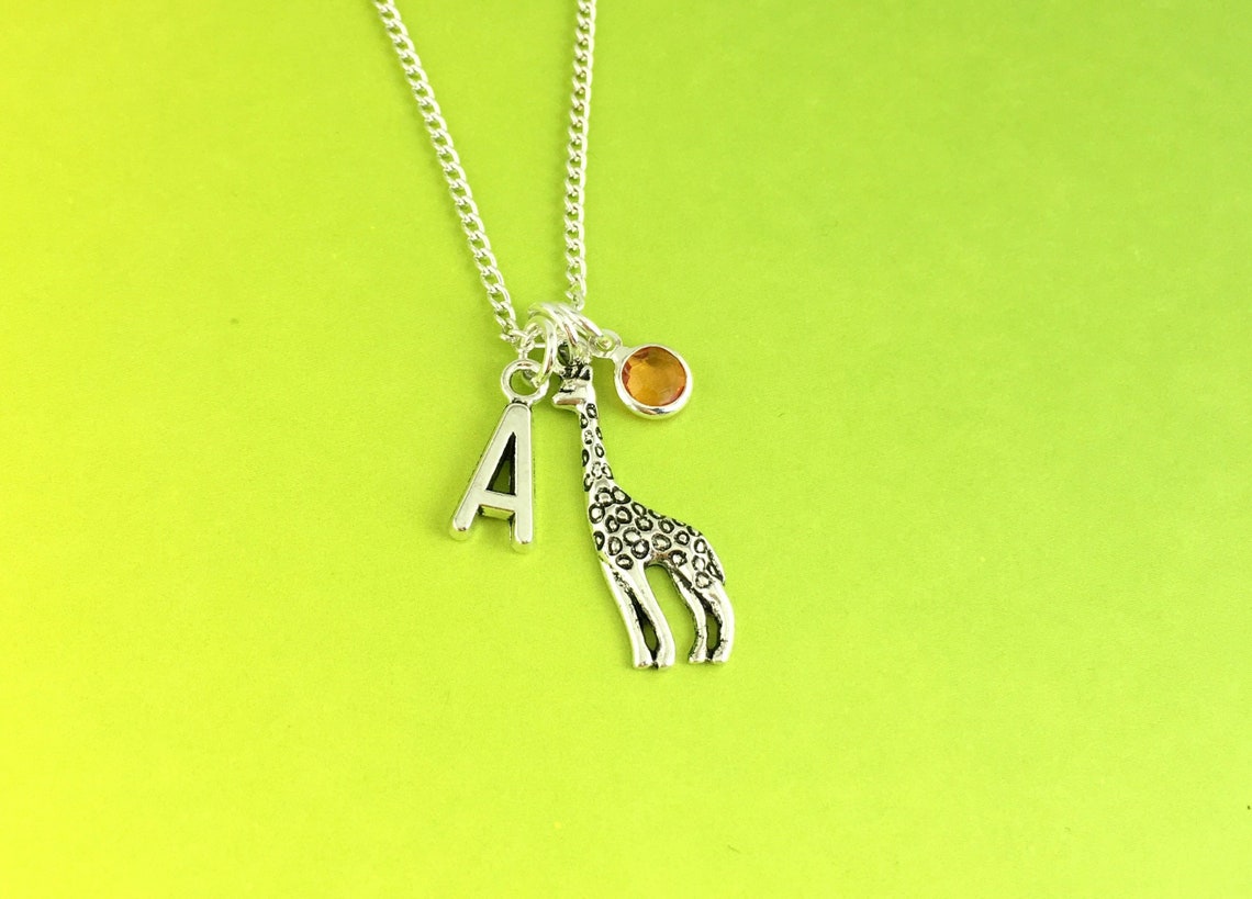 Personalised Giraffe Necklace Custom Animal Necklace Giraffe | Etsy UK