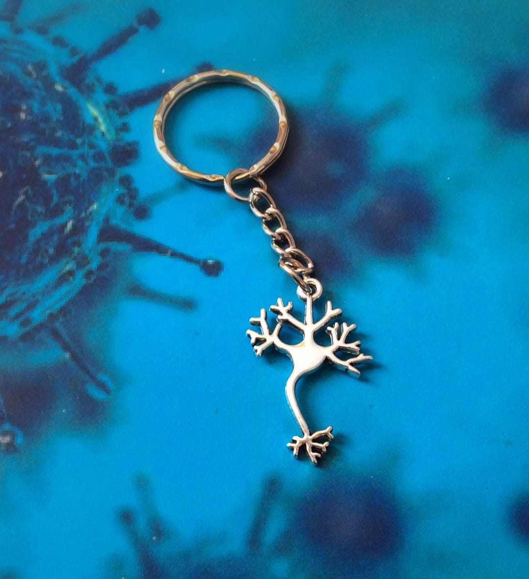 Neuron Keychain Keyring Science Gift Brain Synapse Nerve Chemistry ...