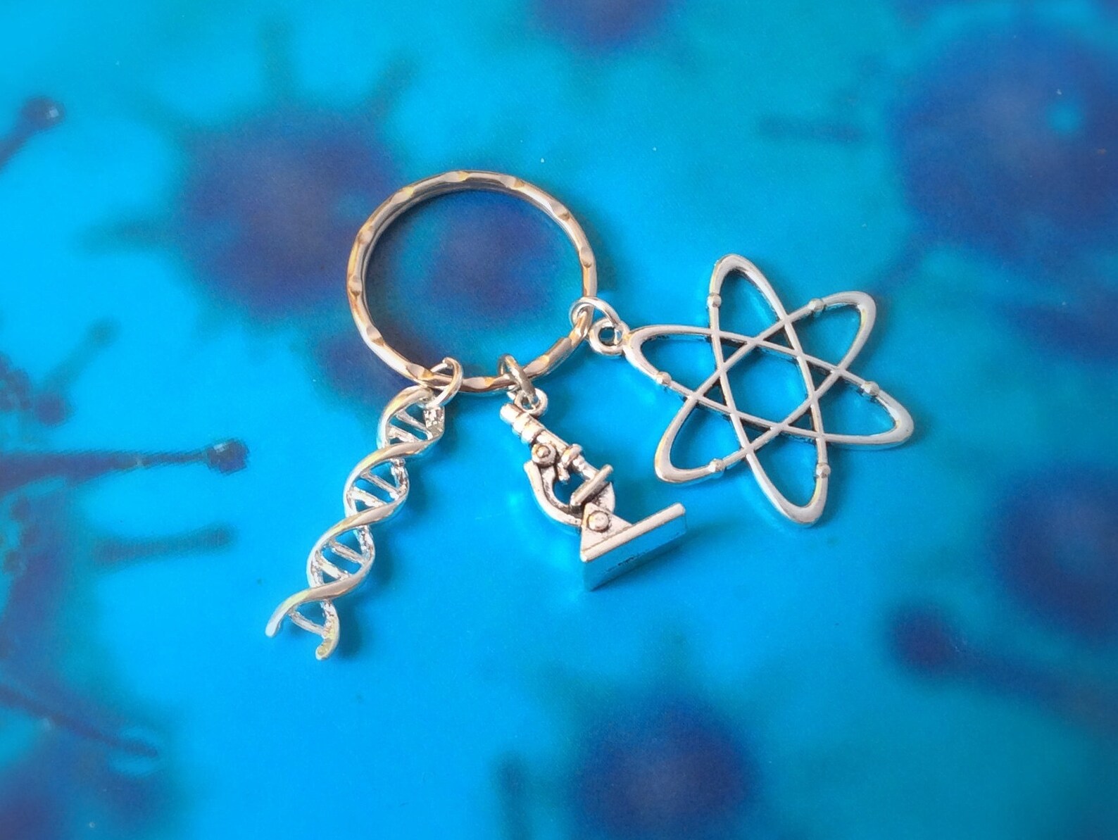 Science Keyring, Science Keychain, DNA Keyring, Scientist Gift, Biology ...