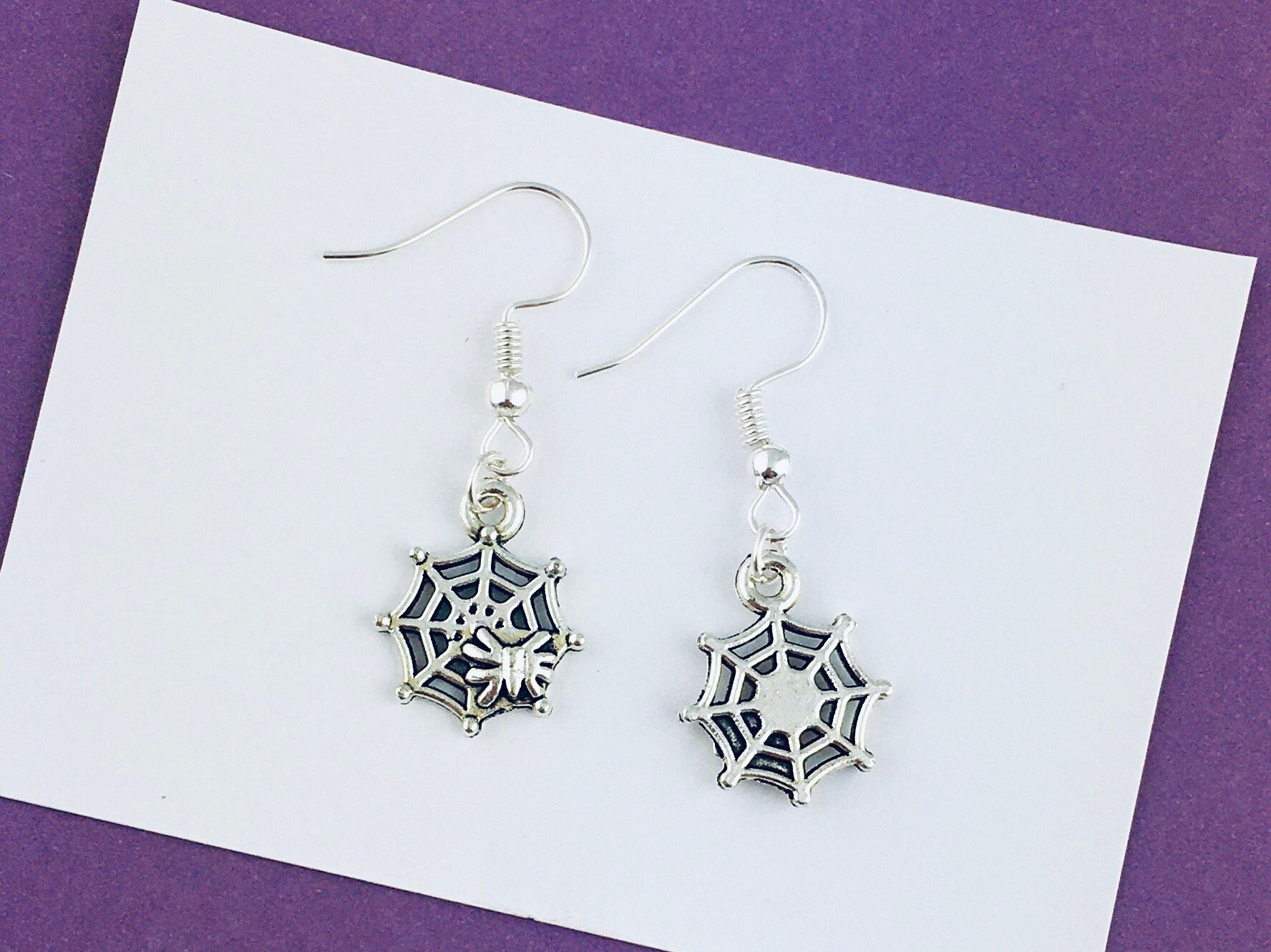 Spider Web Earrings, Cobweb Jewelry, Quirky Earrings, Horror Jewellery ...