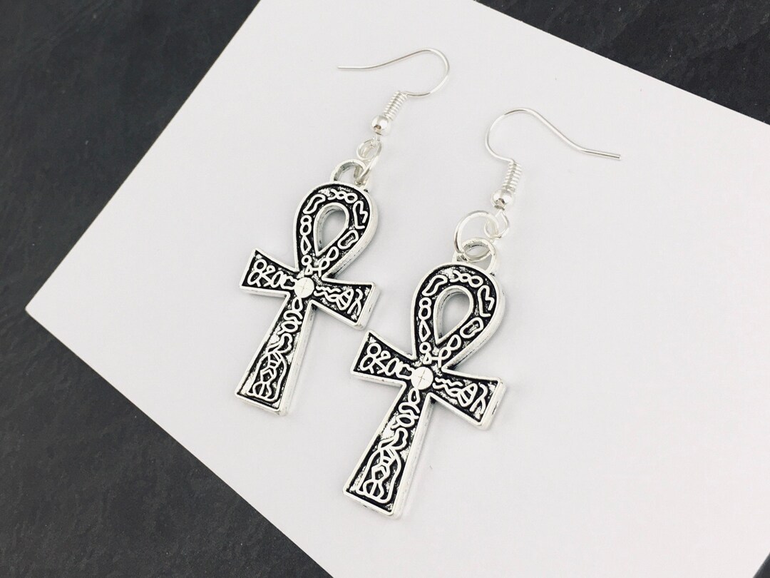 Ankh Earrings, Key of Life Symbol Talisman, Gothic Jewellery, Pastel ...