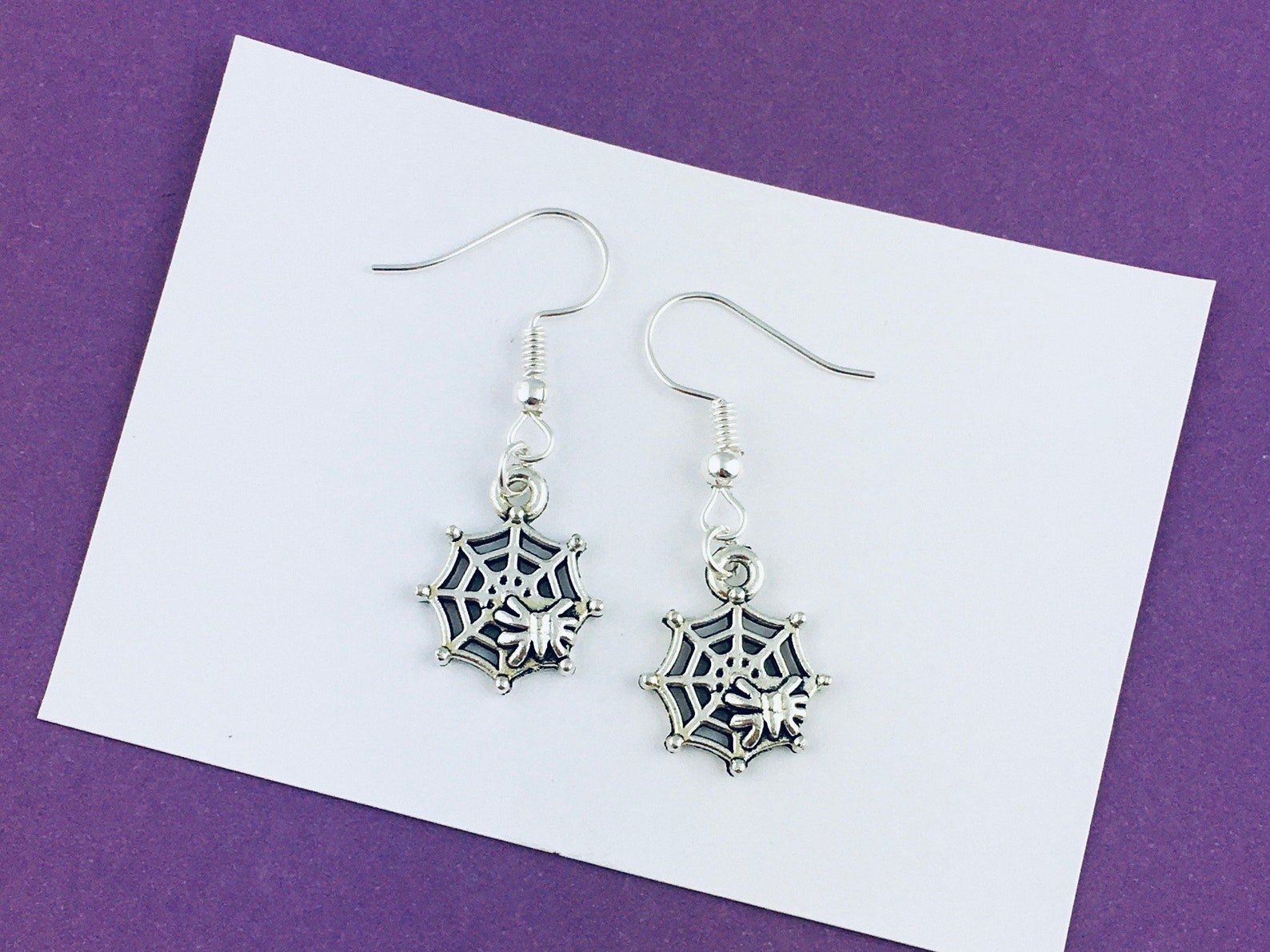 Spider Web Earrings, Cobweb Jewelry, Quirky Earrings, Horror Jewellery ...
