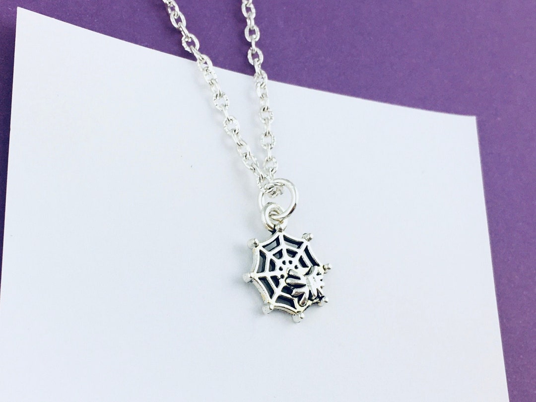 Spider Web Necklace, Spiderweb Jewellery, Cobweb and Spider ...