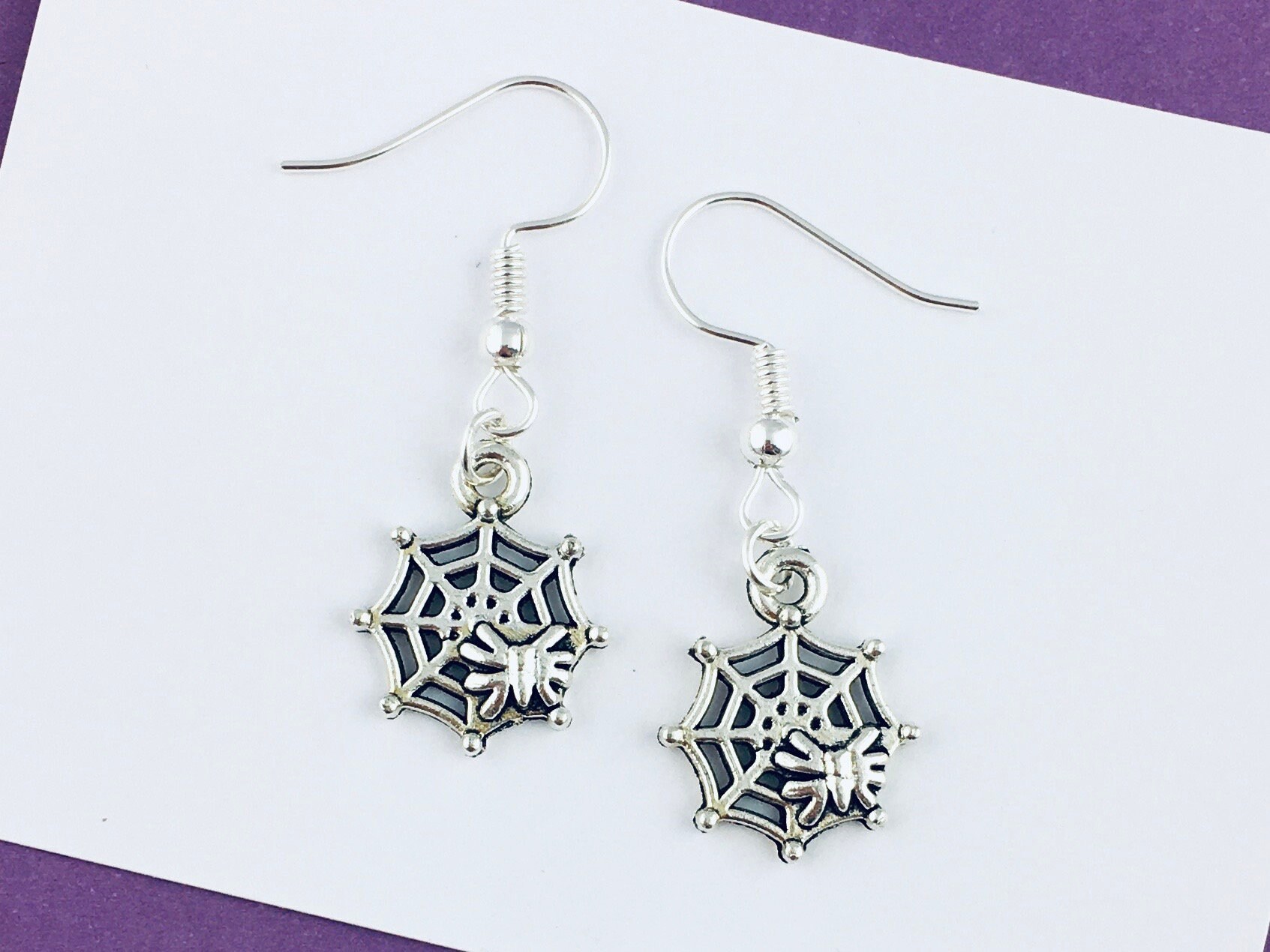 Spider Web Earrings, Cobweb Jewelry, Quirky Earrings, Horror Jewellery ...