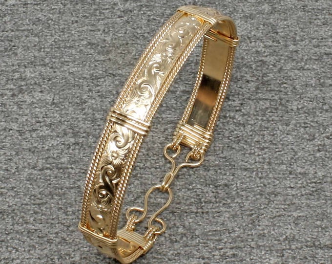 14k Gold Bracelet Women, Handmade Bracelet 14k Gold Fill Bangle, Wire ...
