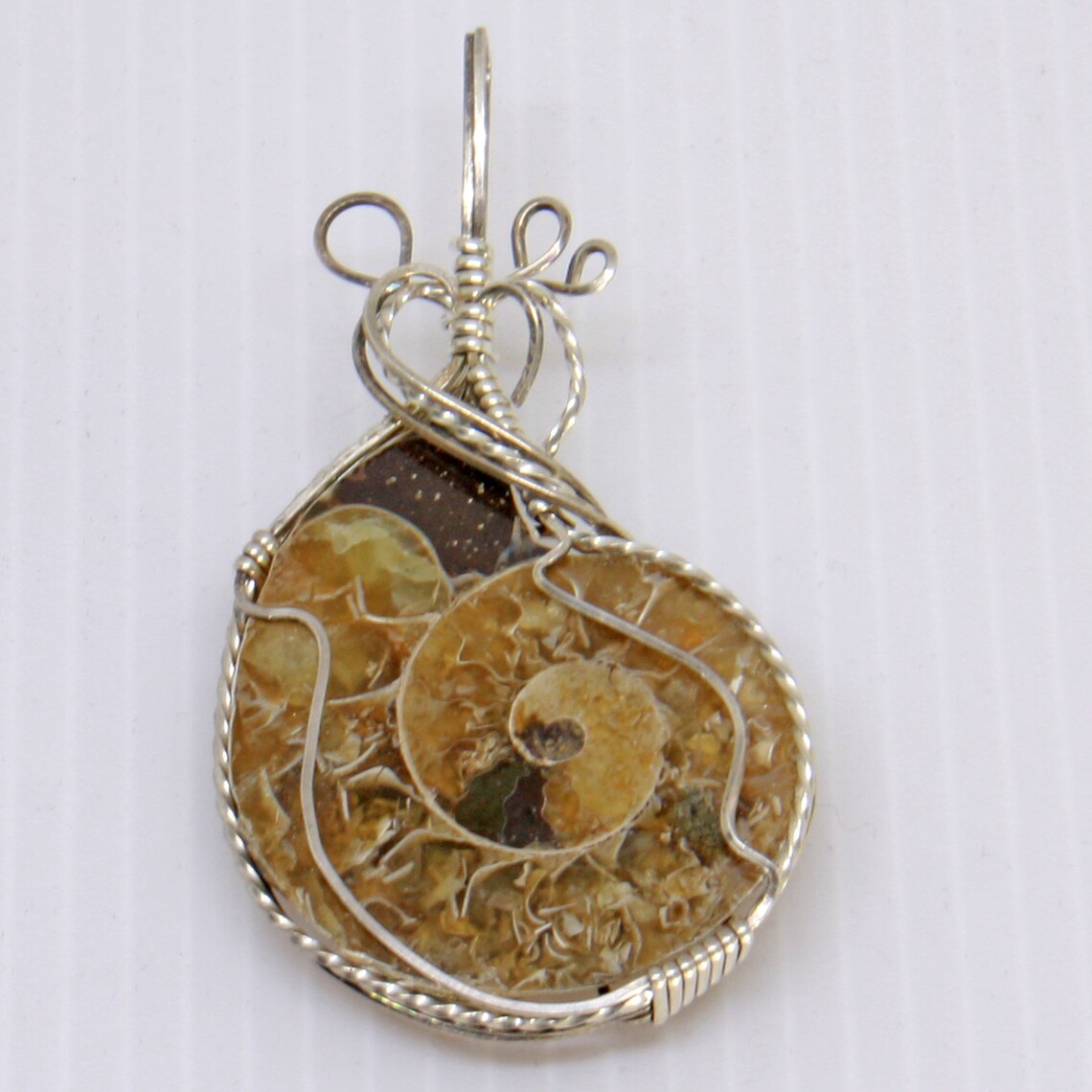 Ammonite Stone Pendant Natural Ammonite Fossil Necklace - Etsy