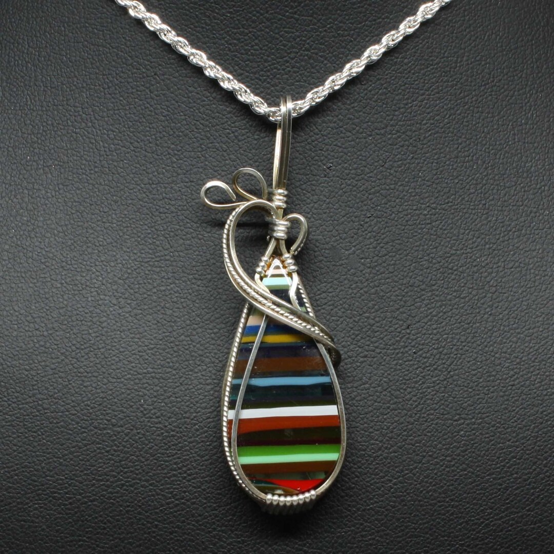 Surfite Surfboard Wire Wrap Pendant, Sterling Silver Surfing Necklace ...