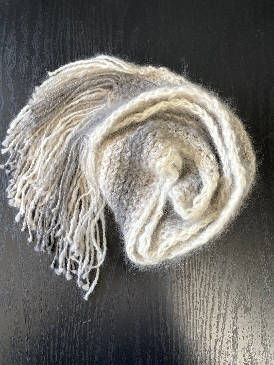 100 % Angora Rabbit Hand Made Crocheted Scarf From Handspun Yarn - Etsy
