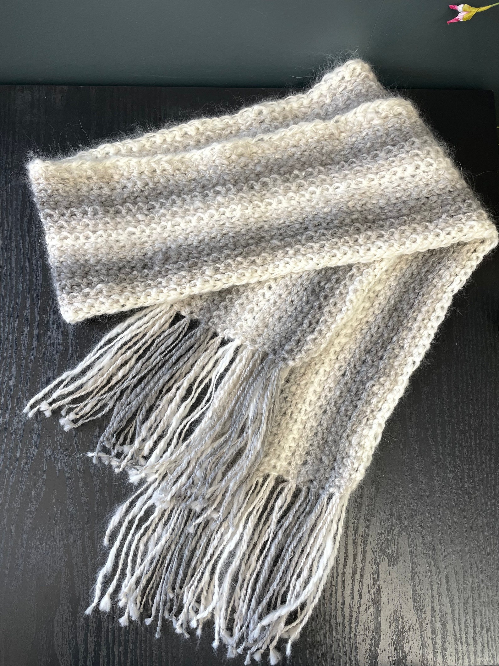 100 % Angora Rabbit Hand Made Crocheted Scarf From Handspun Yarn - Etsy