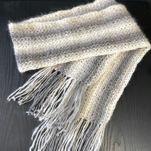 100 % Angora Rabbit Hand Made Crocheted Scarf From Handspun Yarn - Etsy