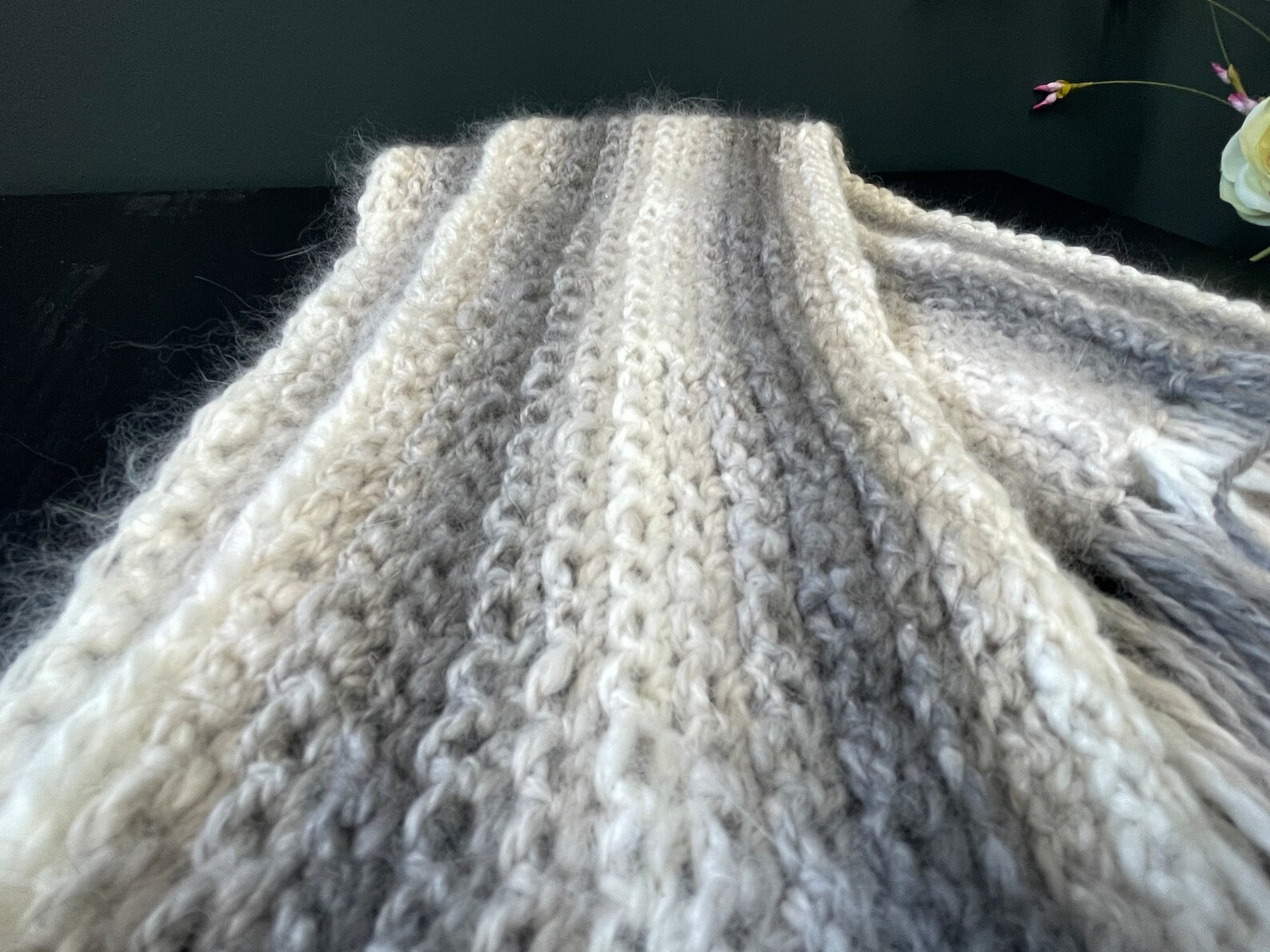 100 % Angora Rabbit Hand Made Crocheted Scarf From Handspun Yarn - Etsy