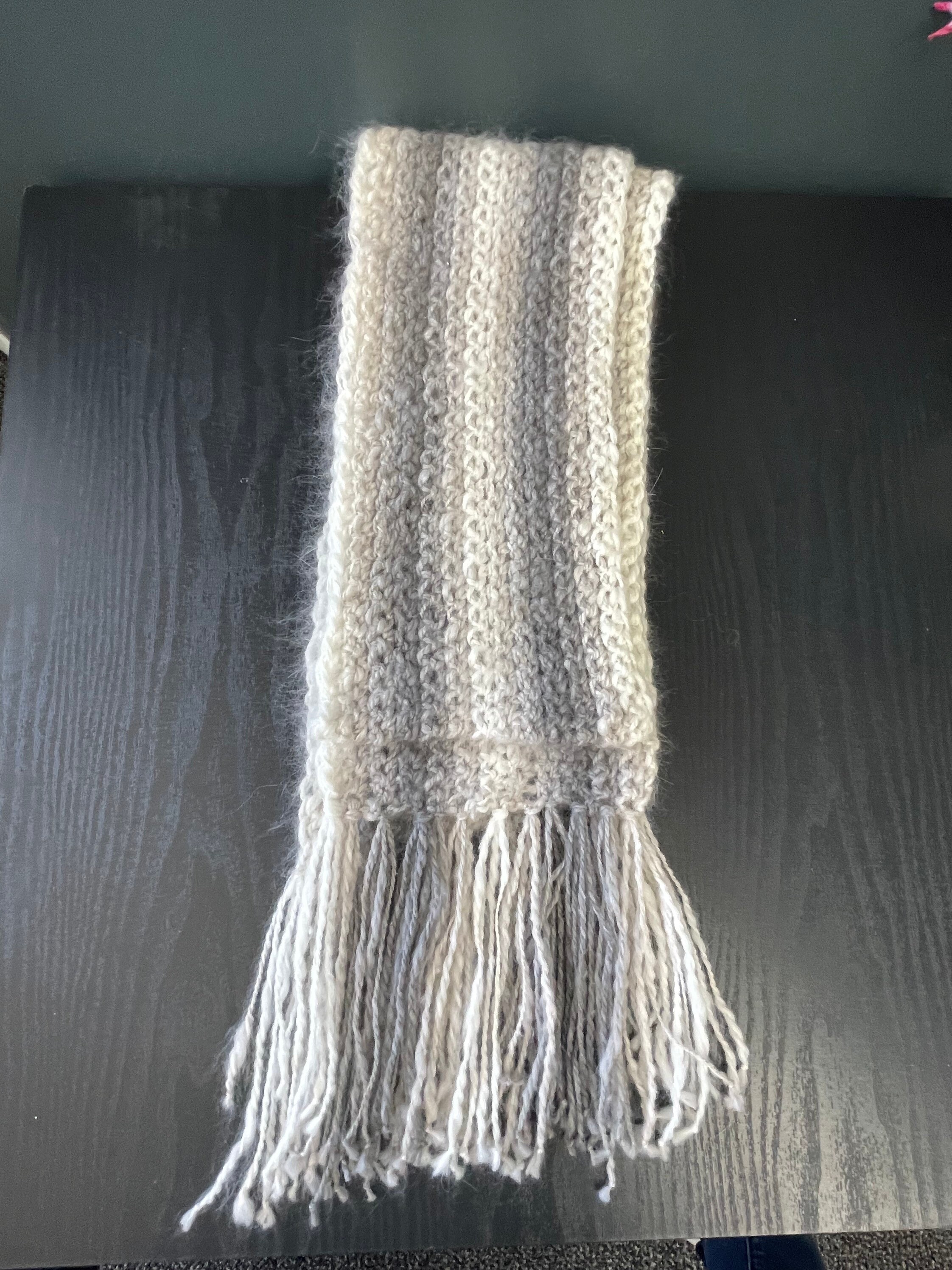 100 % Angora Rabbit Hand Made Crocheted Scarf From Handspun Yarn - Etsy
