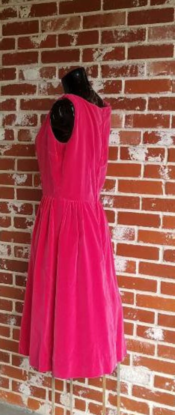 Vintage Early 60s Pink Velvet Dress Party Cocktail Ro… - Gem