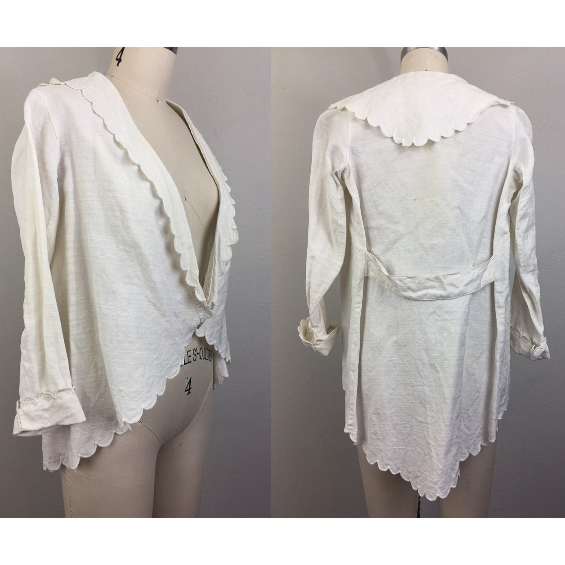 Vintage Antique EDWARDIAN White Cotton Jacket Victorian 20s XS or Youth ...