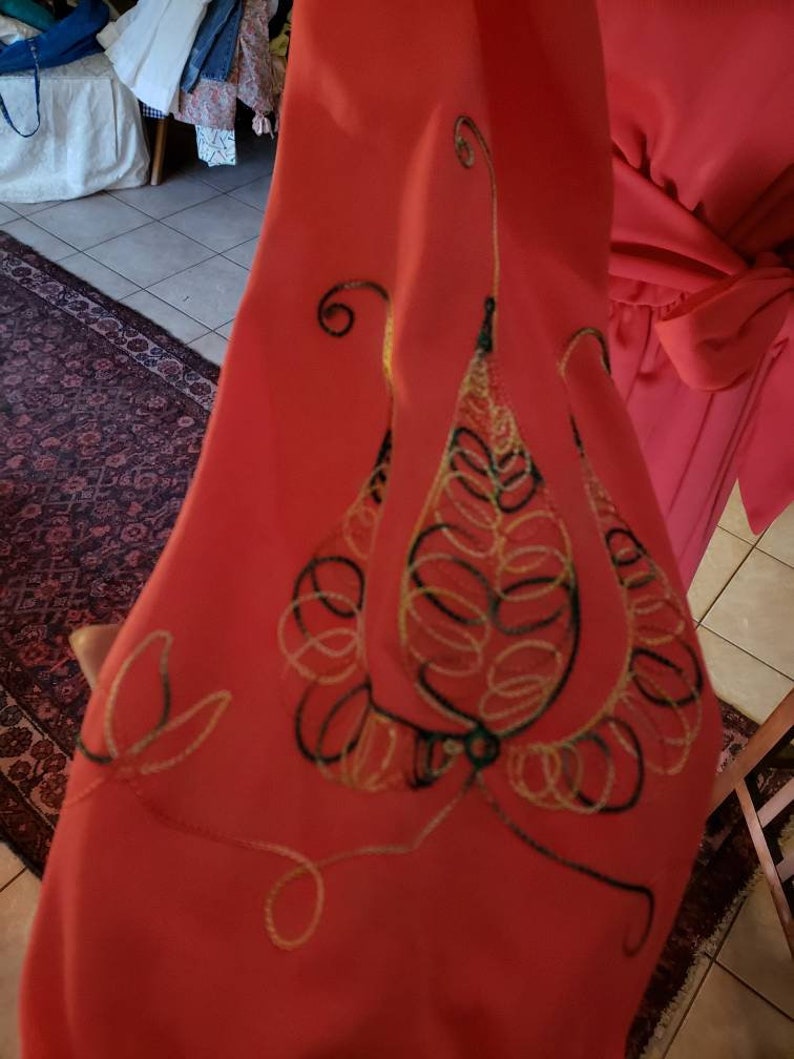 Vintage 60s/70s Peachy Orange Maxi Dress or Lounger/hostess Dress ...