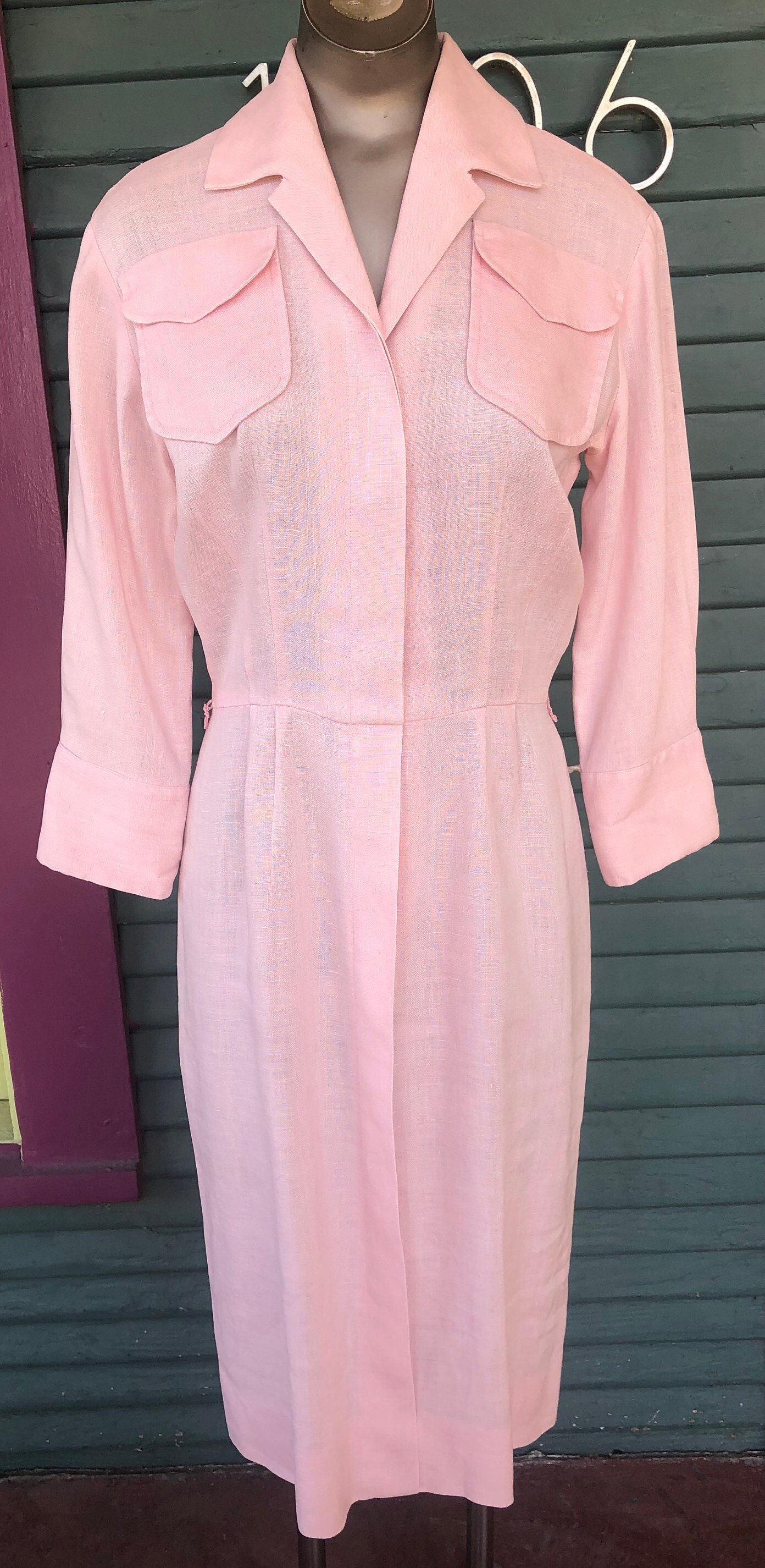 Vintage 30s/40s Pink IRISH LINEN Dress Battelsteins's S/M - Etsy UK
