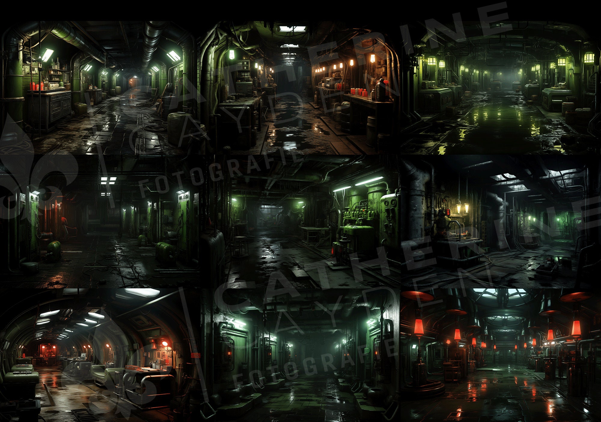 24 Underground Laboratory Digital Backdrops, Photoshop Overlays ...