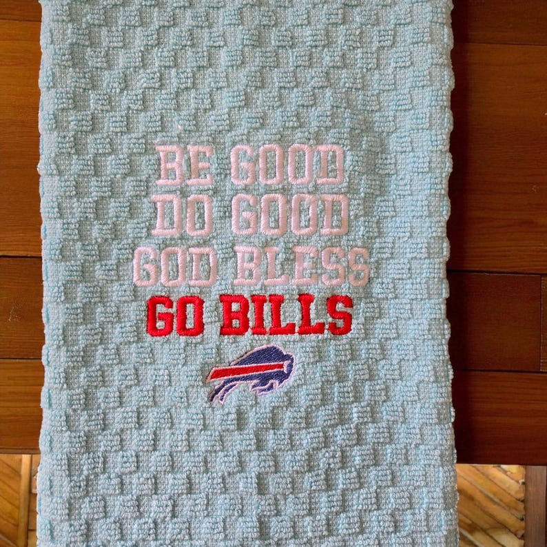 Buffalo Bills Kitchen Towels, Bills Mafia Gift, Embroidered Football ...