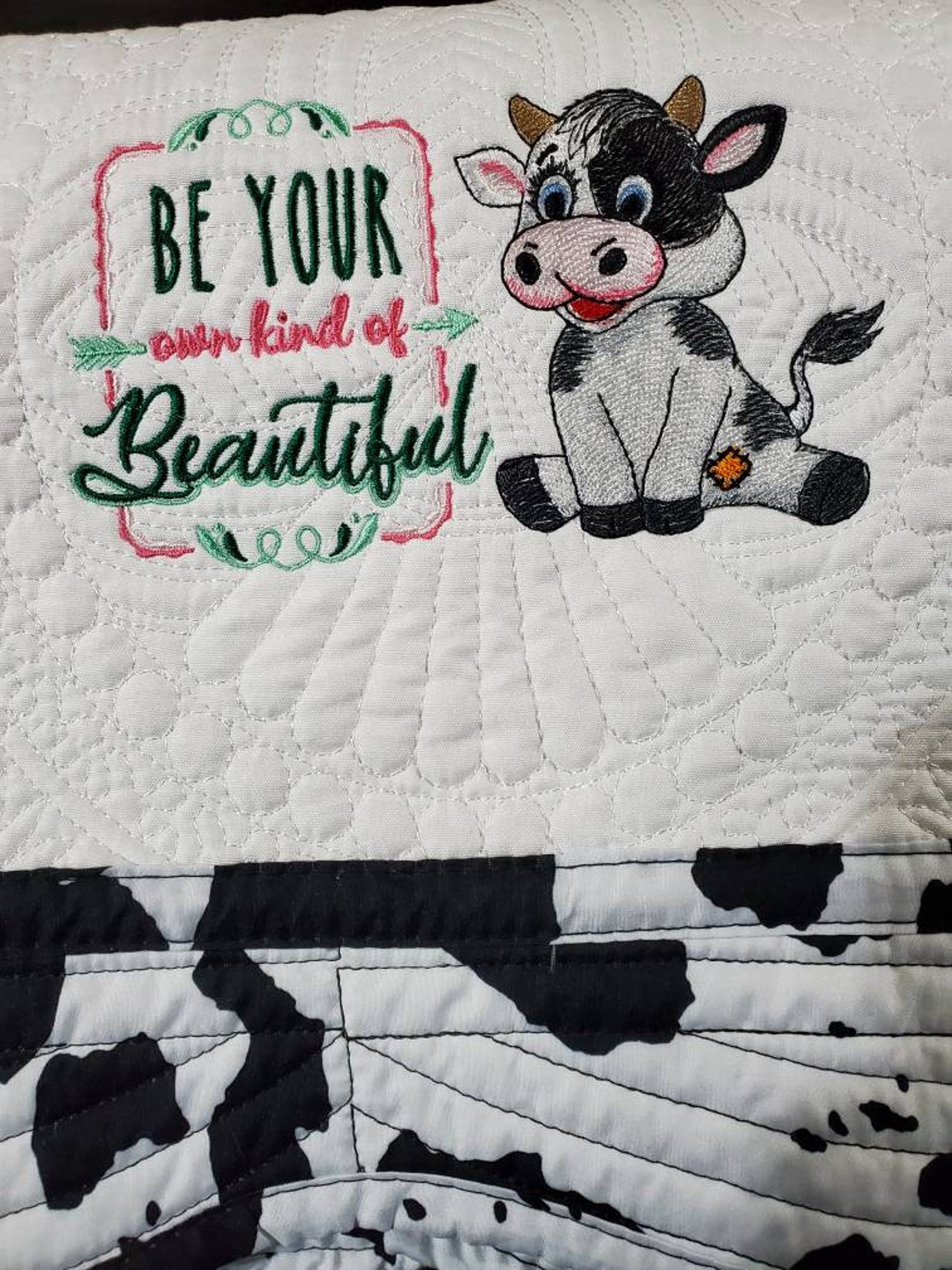 Cow Print Baby Girl Heirloom Quilt Baby Crib Quilt Girl Quilt - Etsy