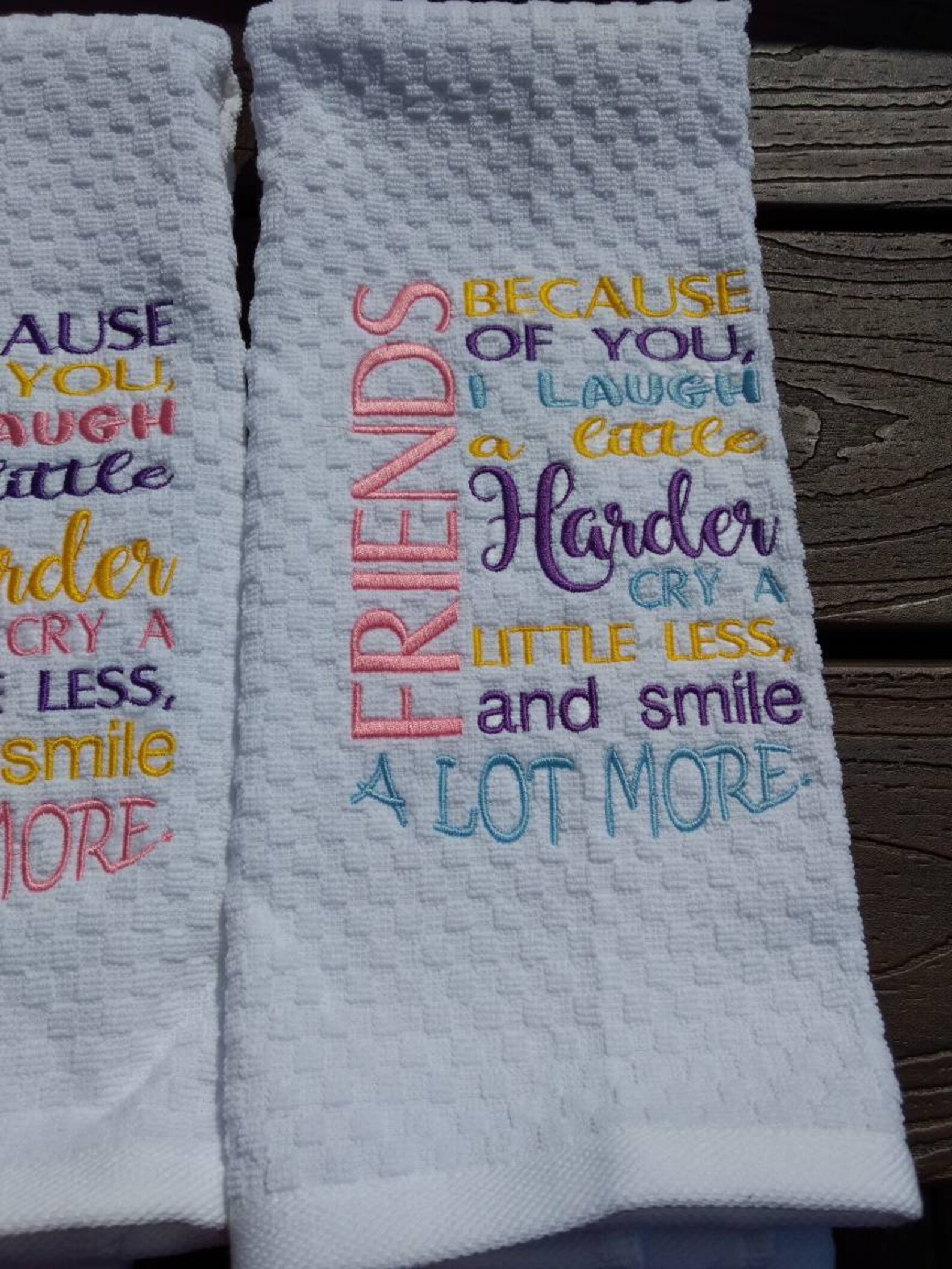 Embroidered Friends Kitchen Towel, Bestie Gift - Etsy