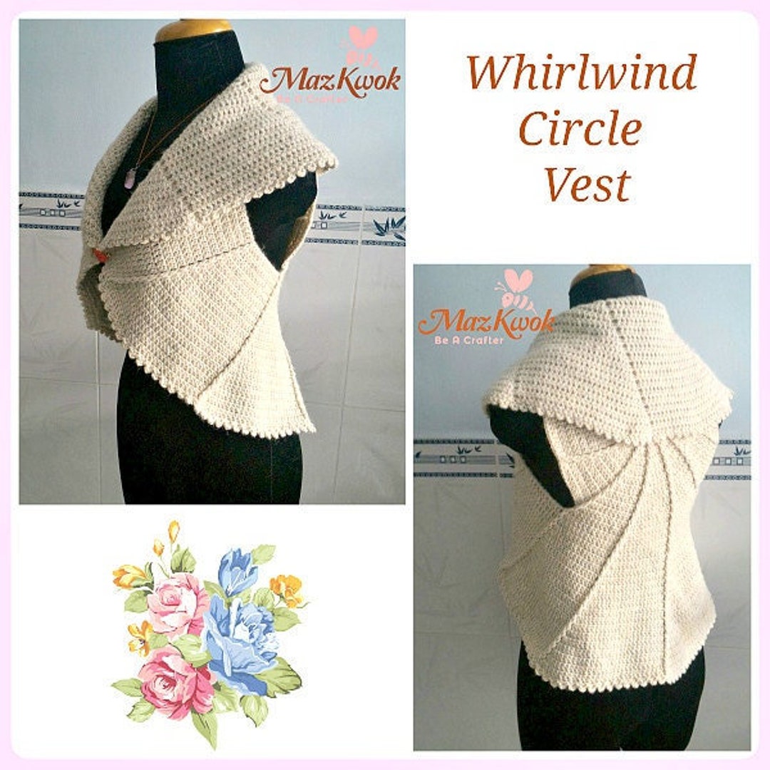 Whirlwind Circle Vest Pdf Crochet Pattern ( Size 2XS - 2XL ) - Etsy