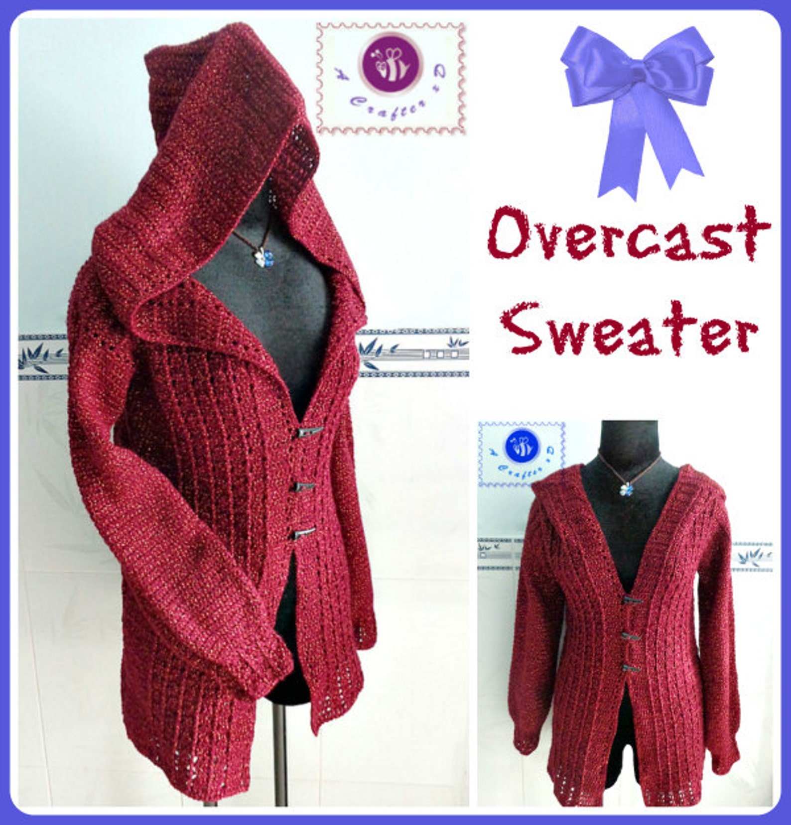 Overcast Sweater Pdf Crochet Pattern Size S 3XL - Etsy