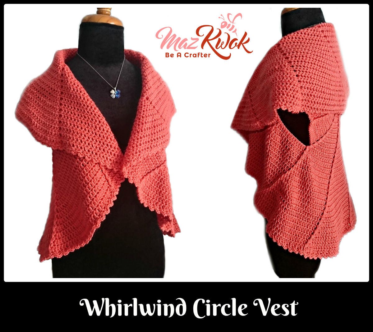 Whirlwind Circle Vest Pdf Crochet Pattern ( Size 2XS - 2XL ) - Etsy